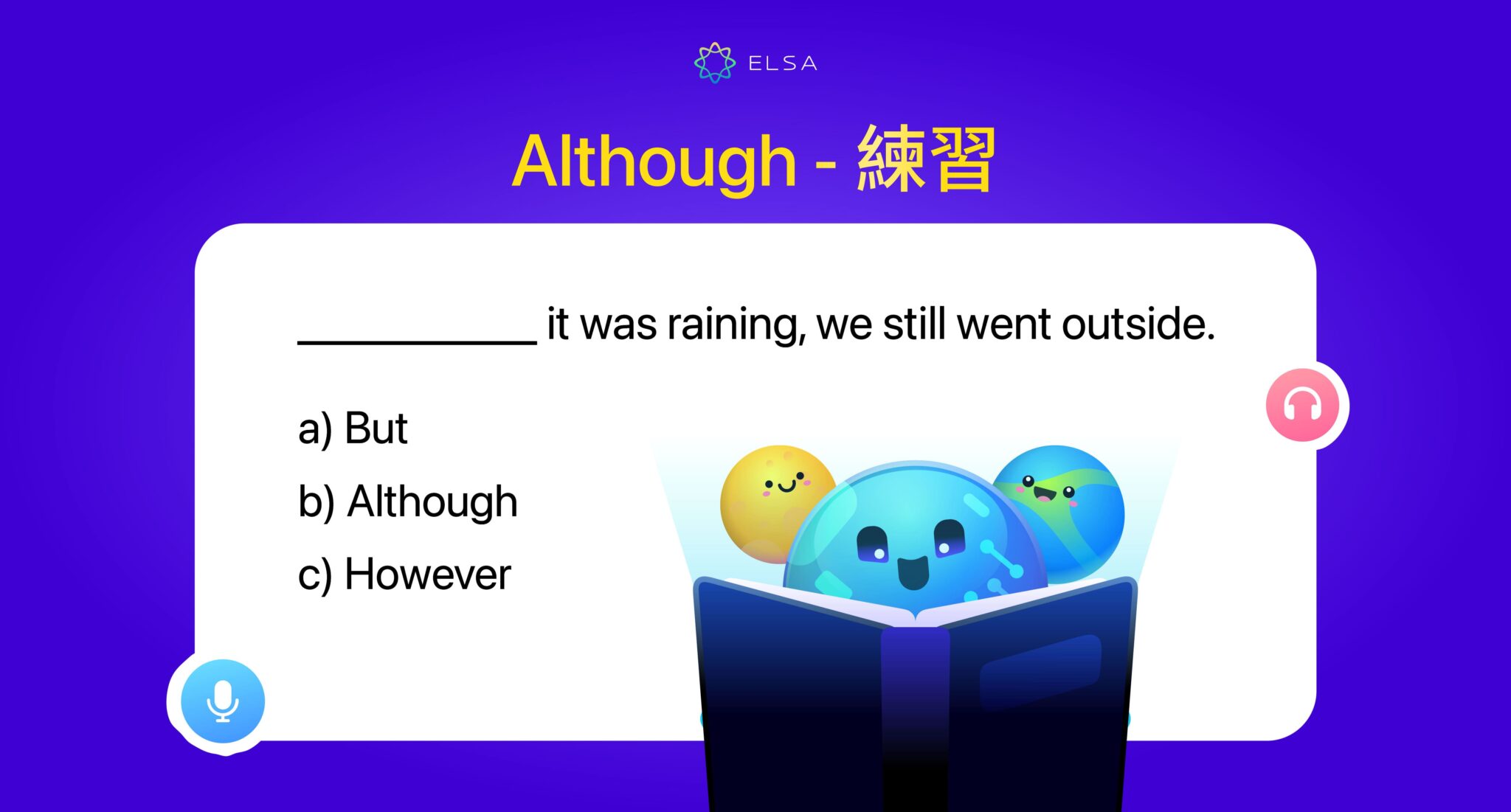 although 用法：詳細解釋、例句與應用練習